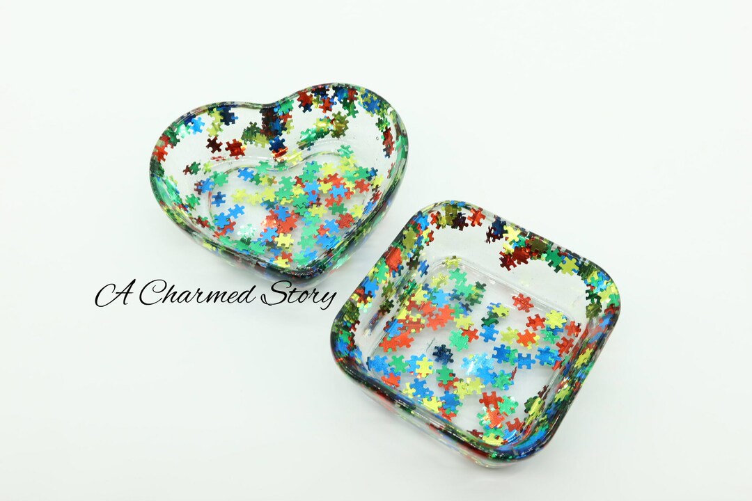 Puzzle Piece Trinket Dish | Autism Awareness | Caregiver | Family ...
