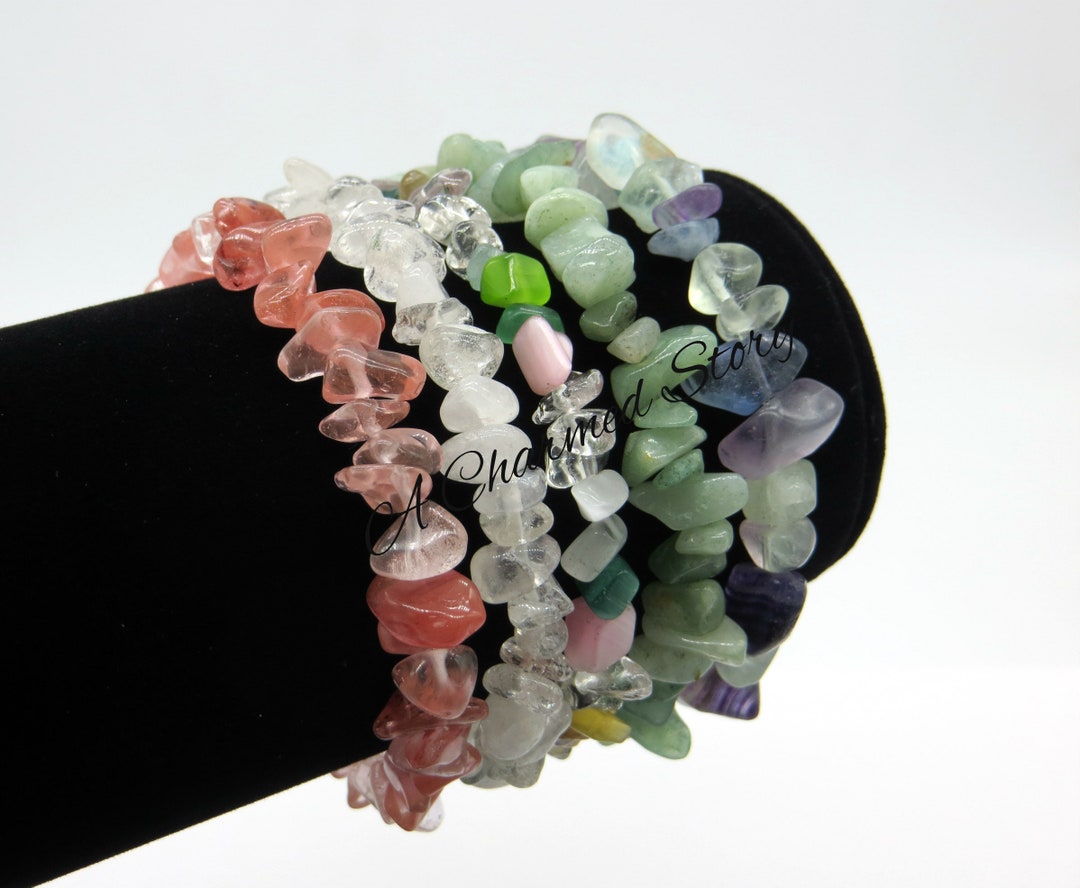 Natural Chip Bead Bracelet Summer Fun Beachwear Gemstone - Etsy