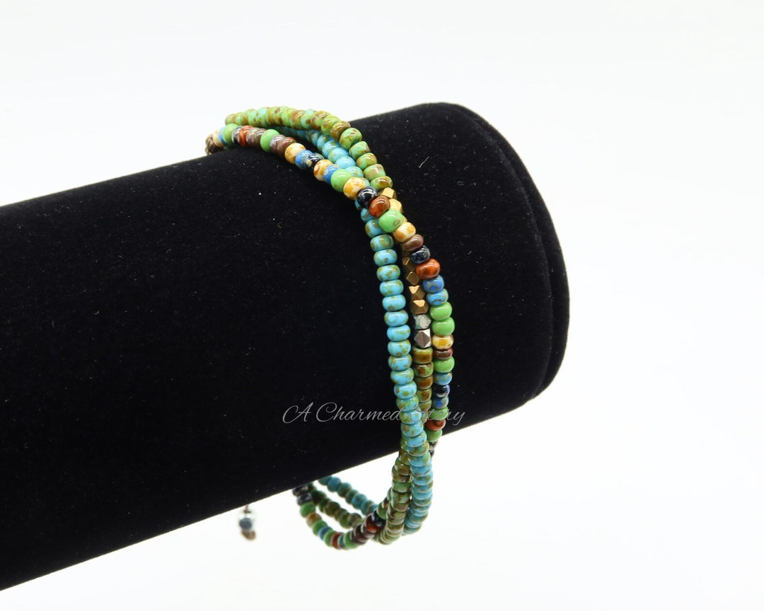 Adjustable Seed Bead String Bracelet Natural Aesthetic Bohemian Jewelry ...