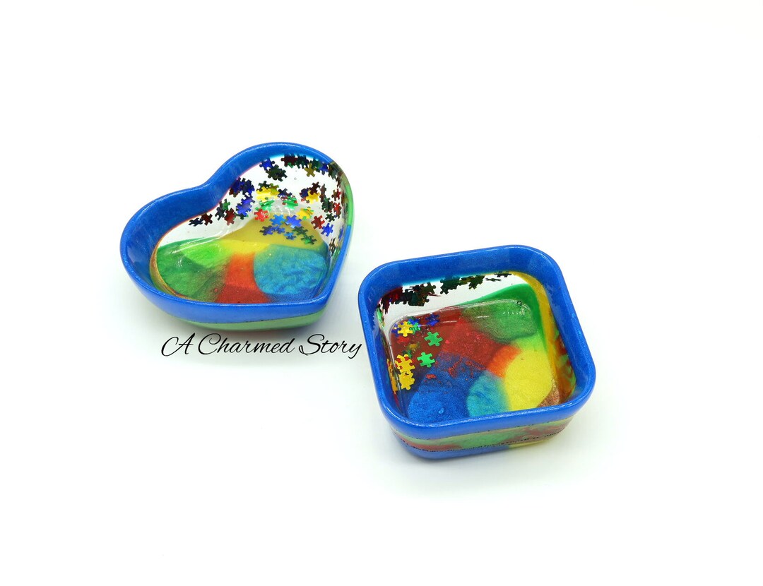 Puzzle Piece Trinket Dish | Autism Awareness | Caregiver | Family ...