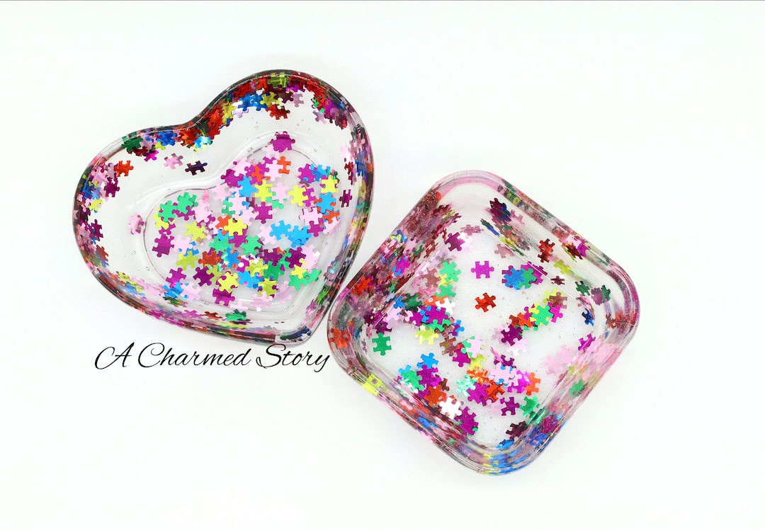 Puzzle Piece Trinket Dish (option 2) | Autism Awareness | Mental Health ...