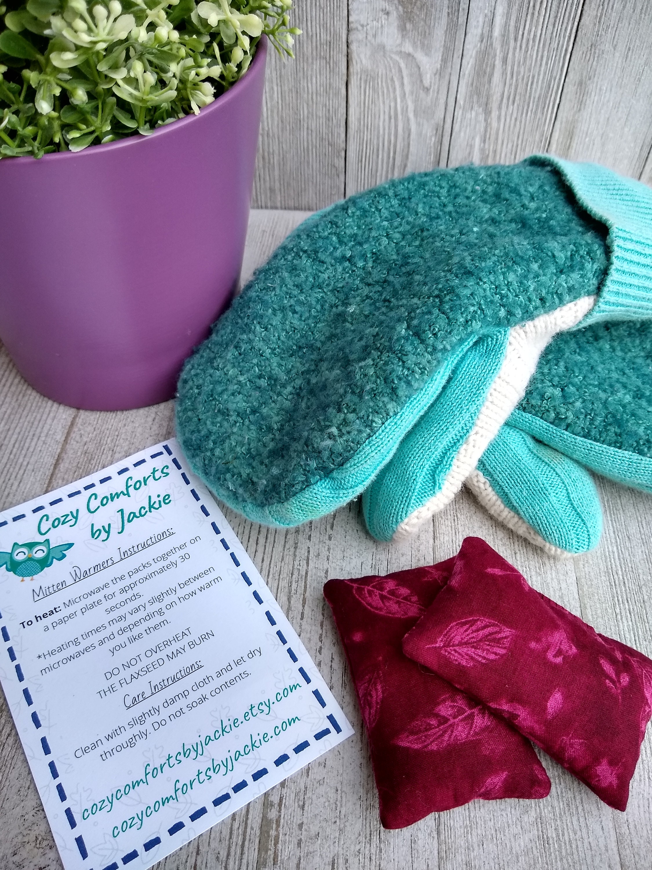 Mitten Warmers, Glove Warmers, Microwavable Heating Pad, Flaxseed ...