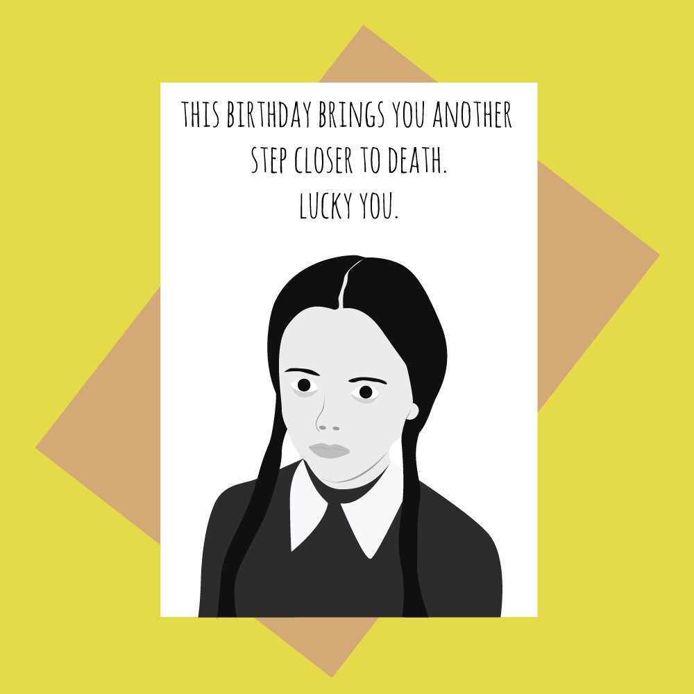 Addams Family greeting card Wednesday Addams Birthday card | Etsy