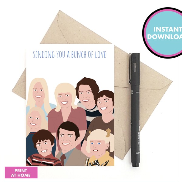 Brady Bunch Birthday Card - Etsy