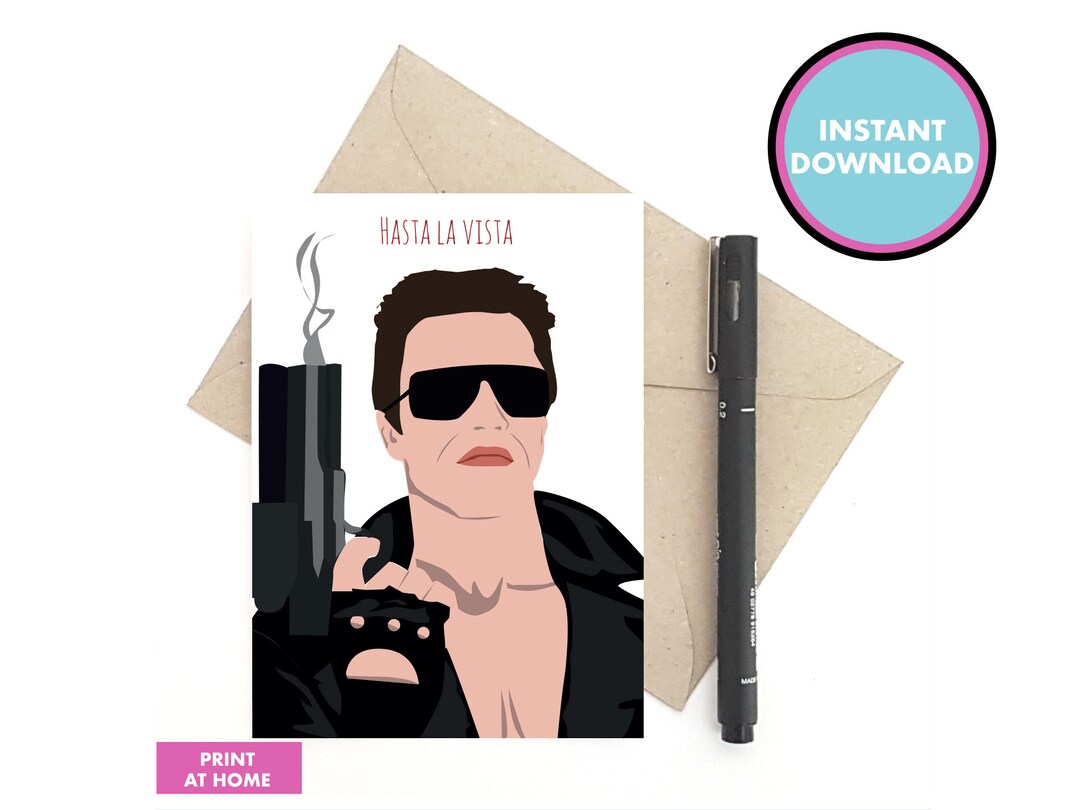 Terminator Card 80s Card 80s Farewell Card Print at Home - Etsy