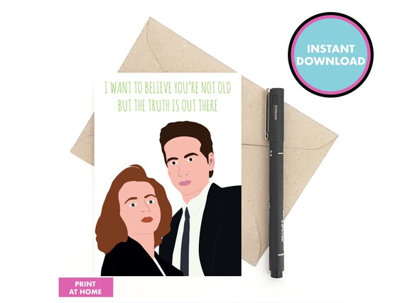 X-files Card X-files Birthday Card Mulder and Scully Card - Etsy