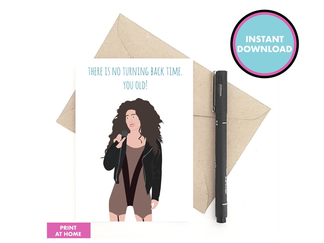 Cher Bithday Card 80s Birthday Card Print at Home Card - Etsy