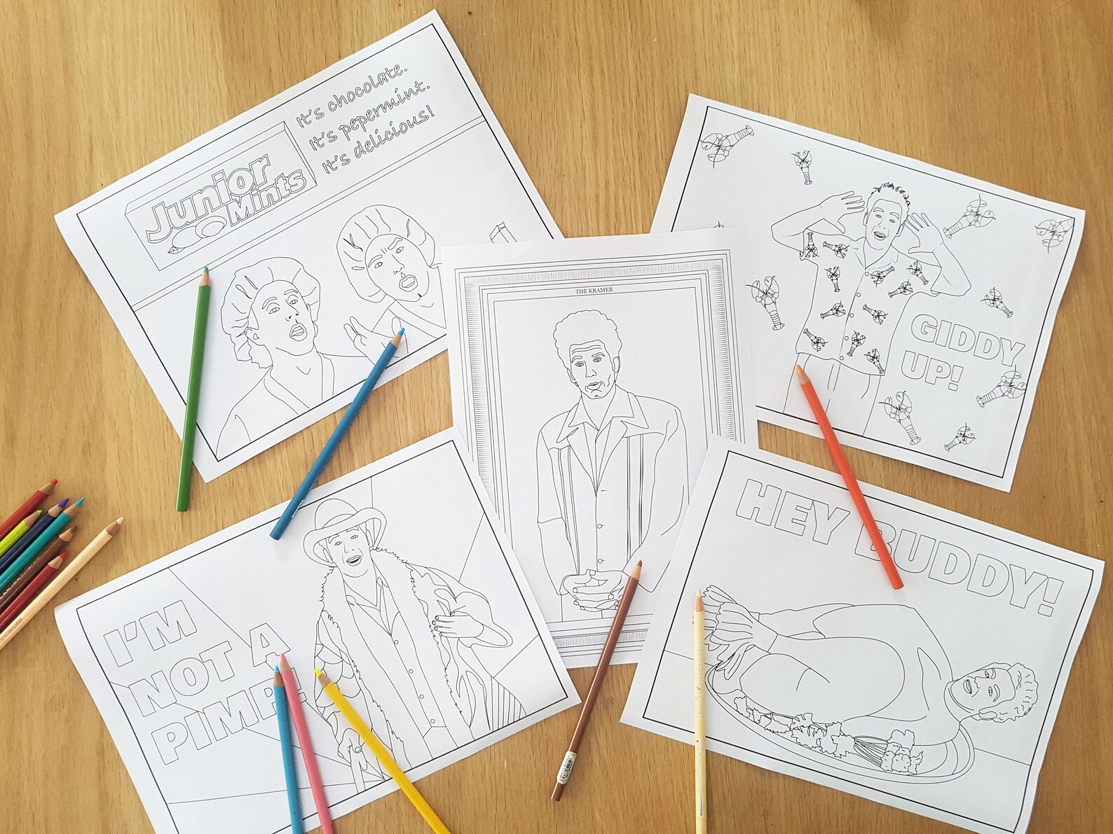 Seinfeld Colouring Pages Cosmo Kramer Colouring Pages Adult Colouring ...