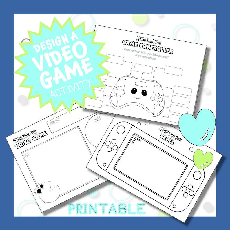 Design Your Own Video Game Activity Printable - Etsy