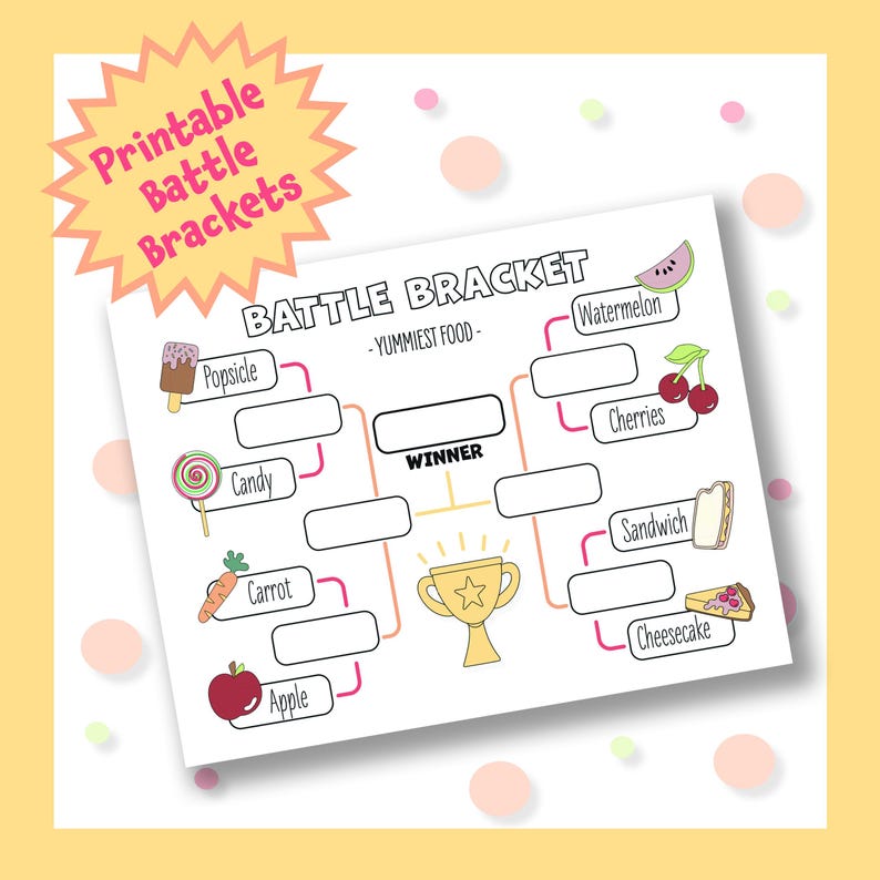 Battle Brackets Printable Download - Etsy