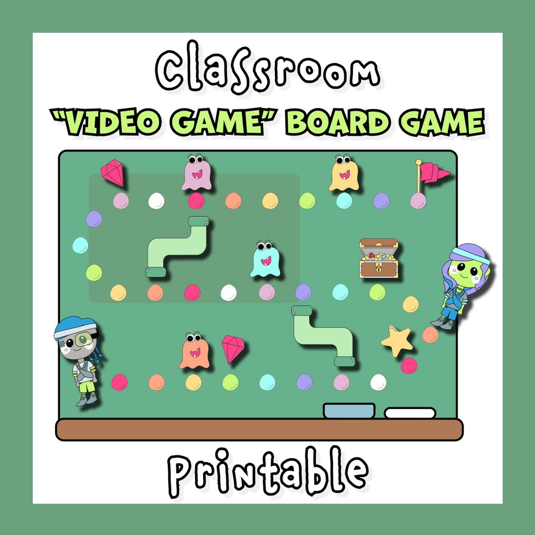 Video Game Board Game Printable for Lesson Review - Etsy
