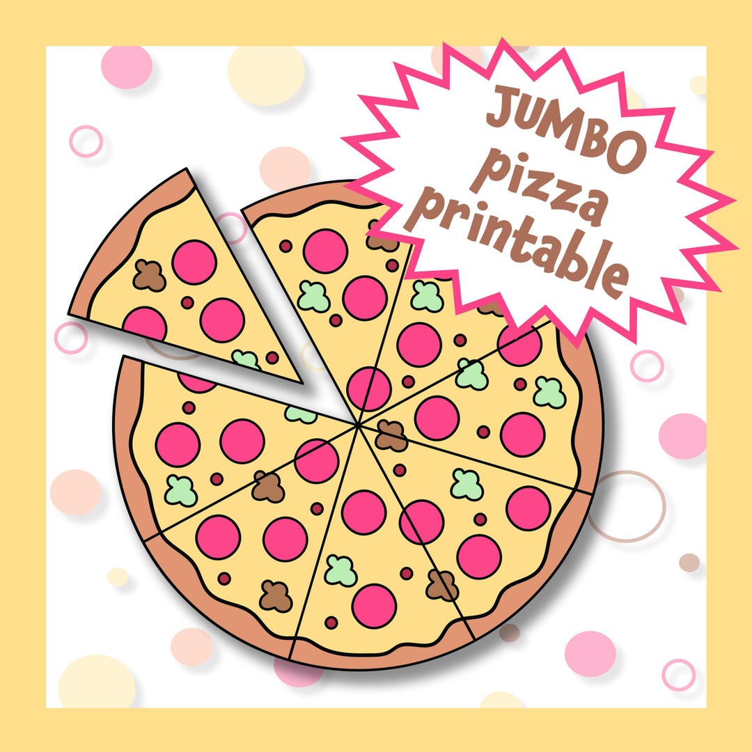 Pizza Slices Jumbo Puzzle Printable - Etsy