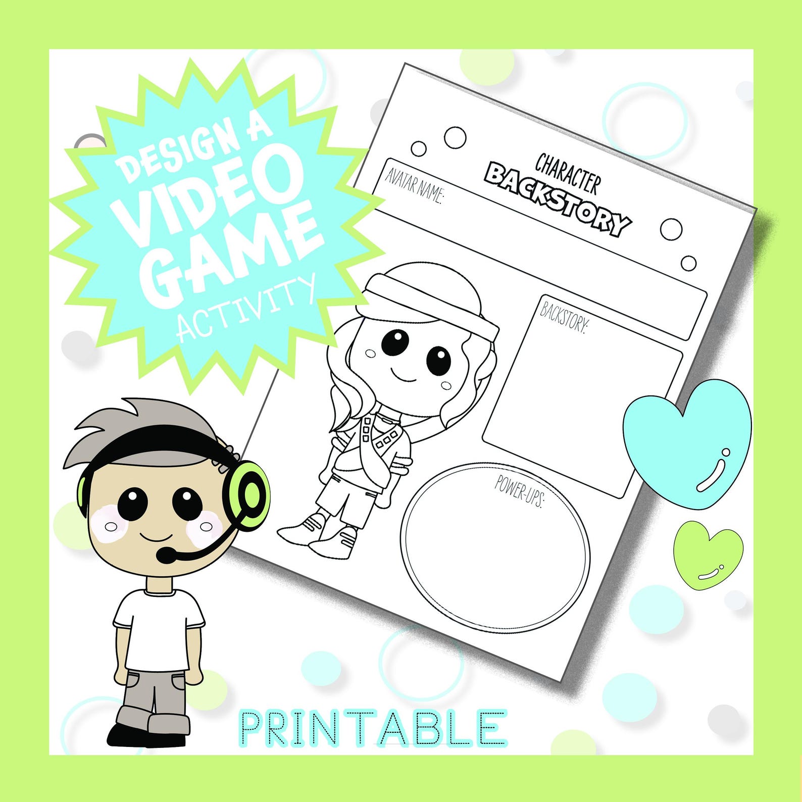 Design Your Own Video Game Activity Printable - Etsy