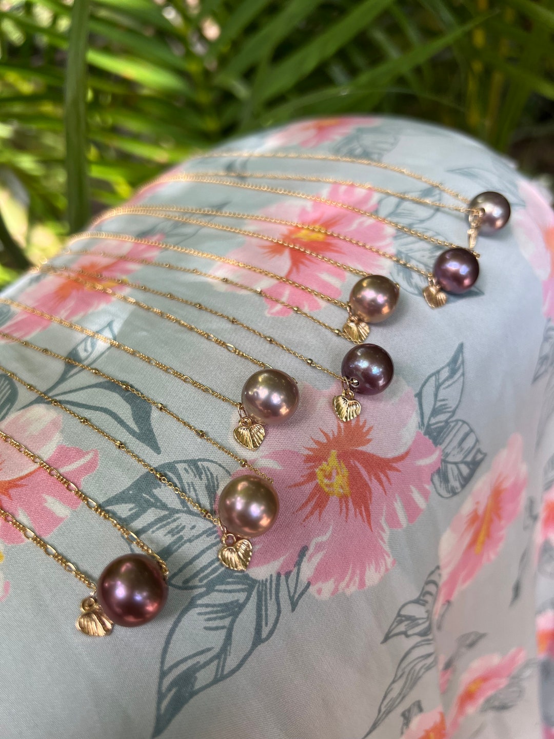 Floating Pink Edison Pearl Necklace W/ Anthurium - Etsy
