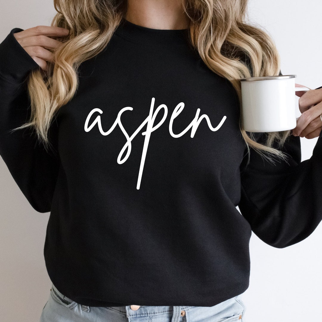 Aspen Sweatshirt Aspen Cursive Font Colorado Sweatshirt - Etsy