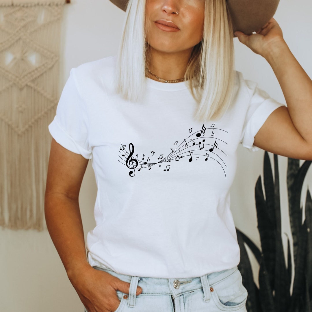 Treble Clef Shirt, Musical Notes T Shirt, Music Teacher Shirt, Music ...