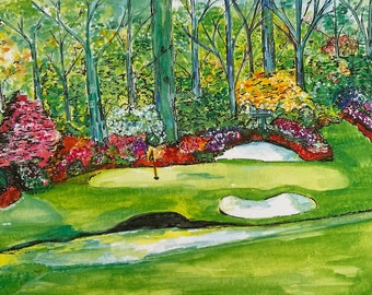 The Masters Watercolor Art Print Augusta National Golf Course - Etsy