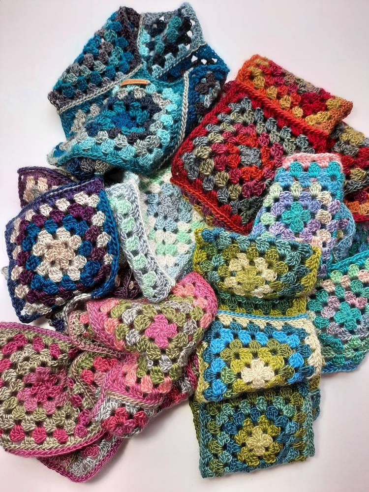 Granny Square Cowl, Crochet Boho Snood, Handmade Hippie Neckwarmer ...