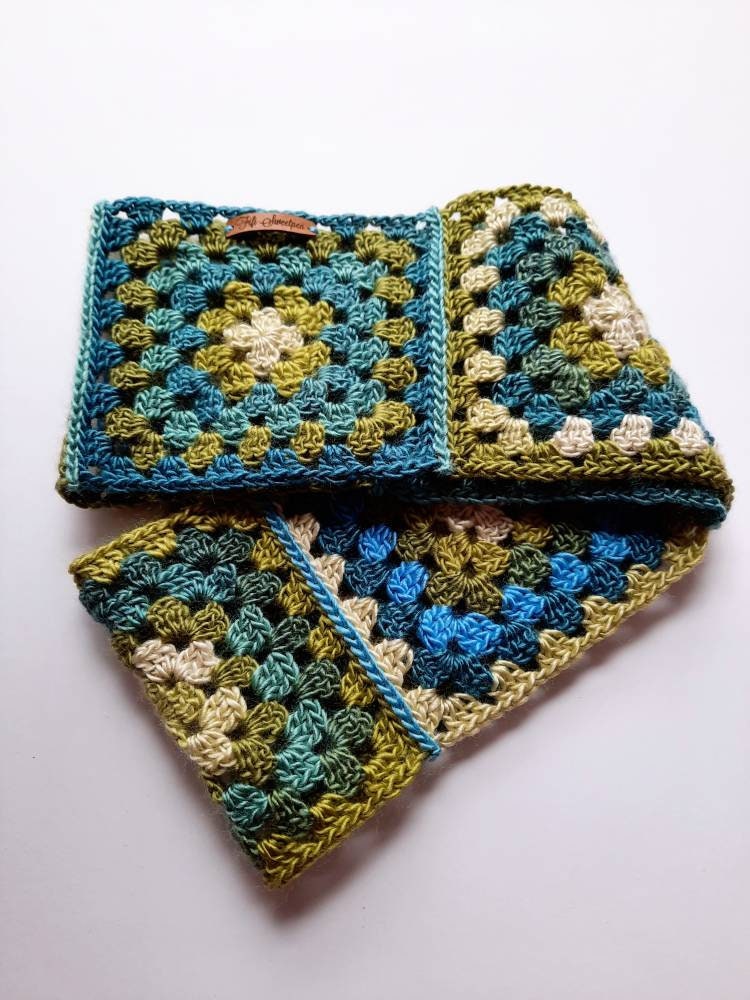 Granny Square Cowl Crochet Boho Snood Handmade Hippie - Etsy