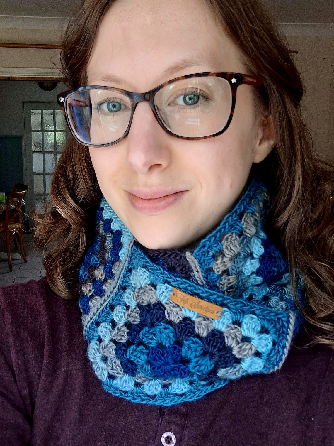 Granny Square Cowl Crochet Boho Snood Handmade Hippie - Etsy