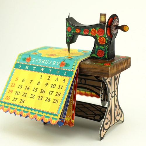 Printed Papercraft 2023 & 2024 DIY Paper Desk Calendar - Etsy UK