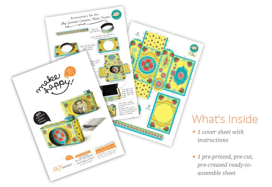 Printed Papercraft DIY Paper Camera Photo Frame Colorful - Etsy UK