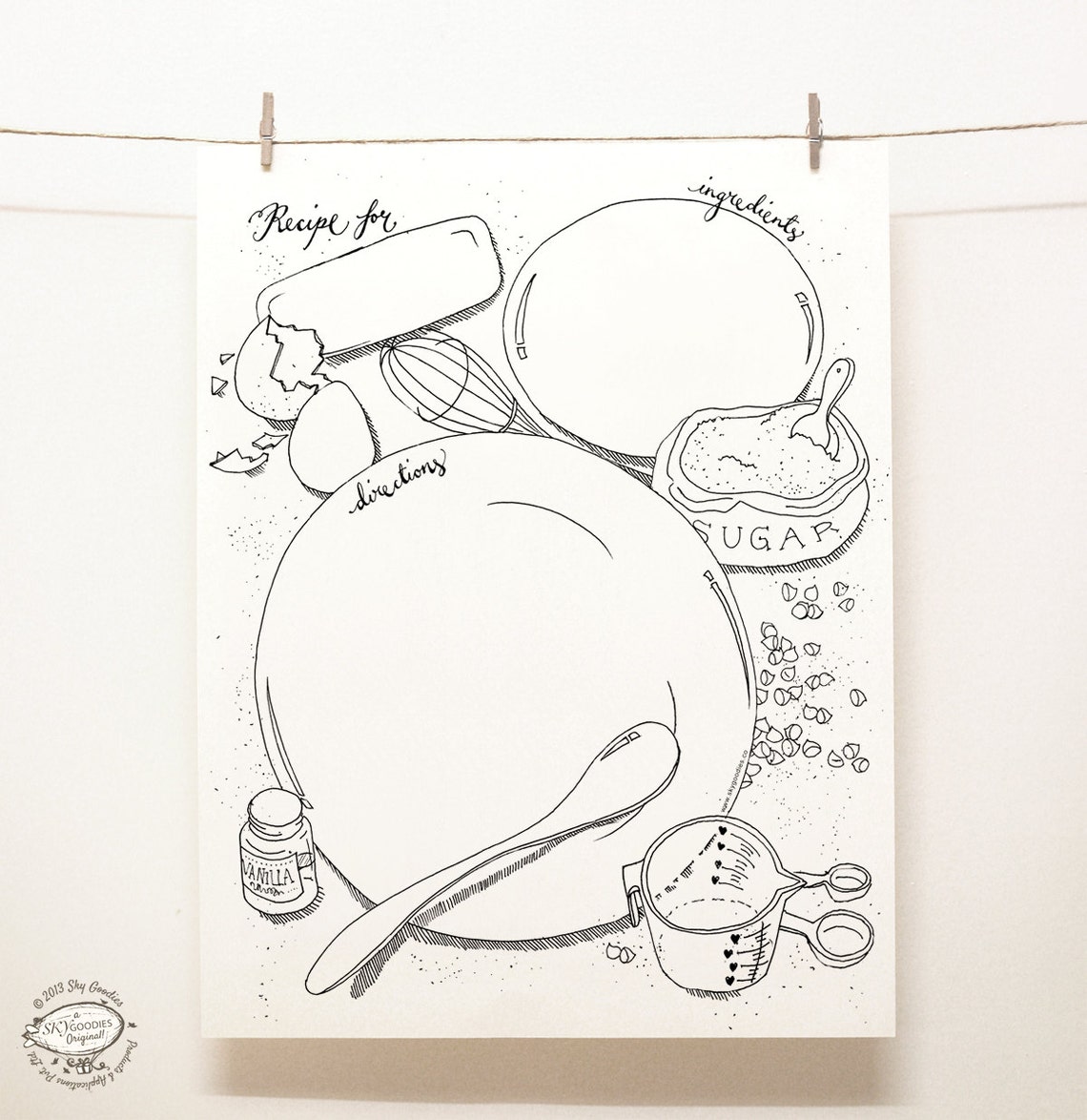 DOODLE Baking / Dessert Recipe Note Sheet / Planner / - Etsy