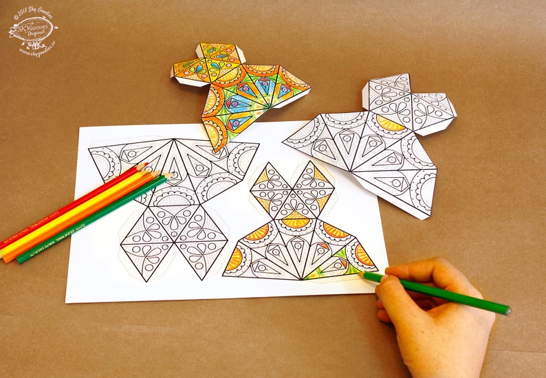 COLOR-ME Paper Ornament DIY Printable Papercraft / Activity - Etsy ...