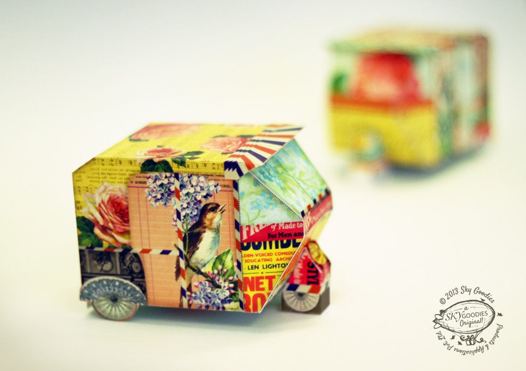 Buy DIY Paper Toy Vintage Auto Rickshaw: Set of 2 Printable Online in ...
