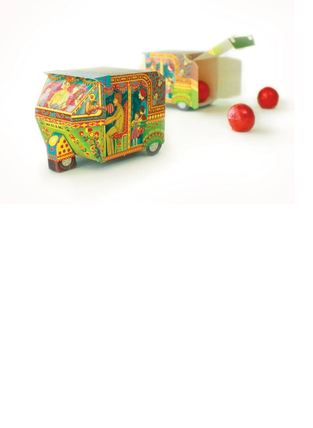 DIY Bombay Auto Rickshaw Paper Box Craft Kit Green Design Cute Office ...
