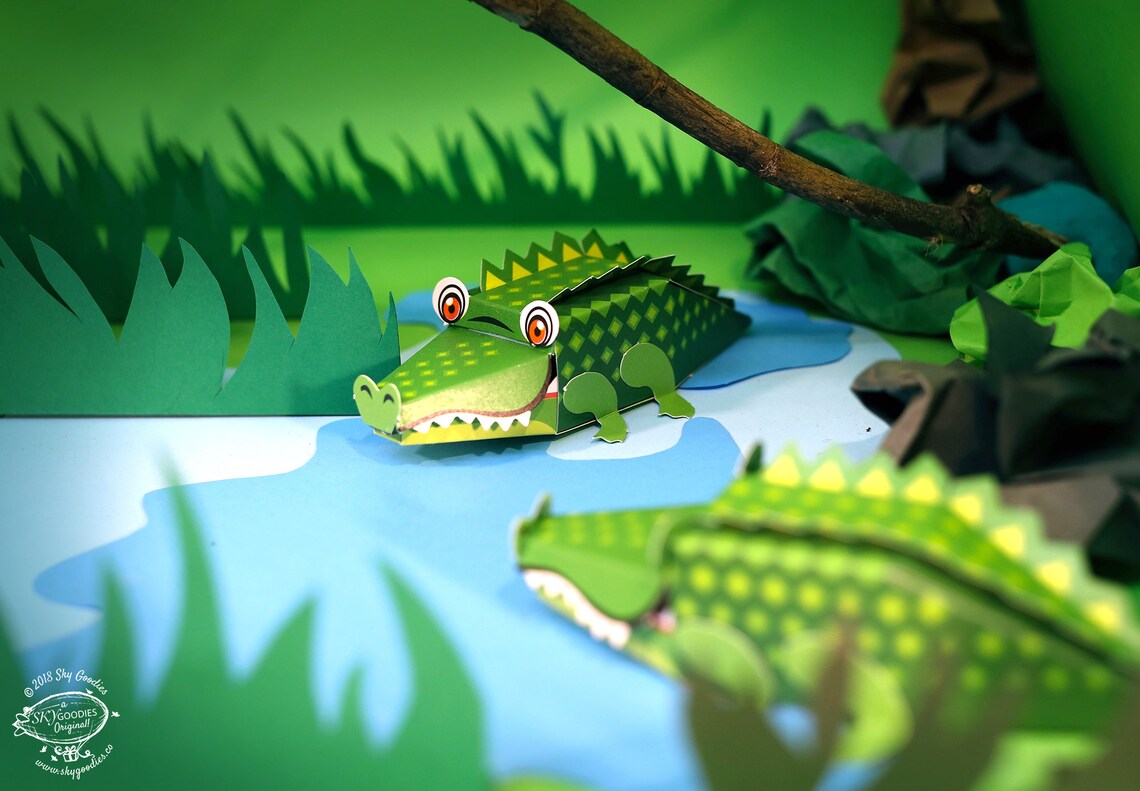 Printable DIY Mini Crocodile Paper Toy Educational Collectible | Etsy