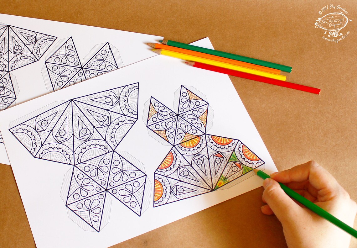 COLOR-ME Paper Ornament DIY Printable Papercraft / Activity - Etsy ...