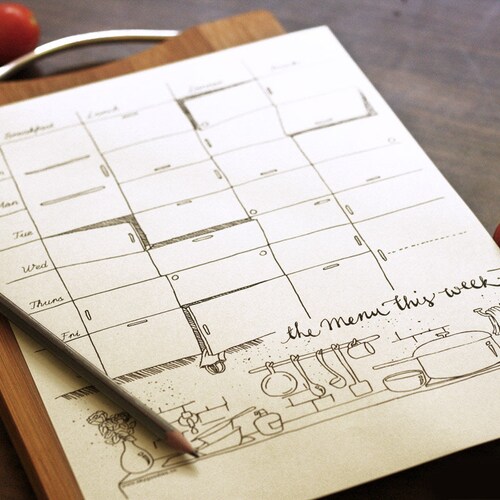 DOODLE Weekly Menu Planner / Kitchen Organizer Printable - Etsy