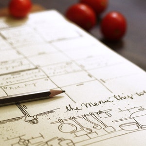 DOODLE Weekly Menu Planner / Kitchen Organizer Printable - Etsy