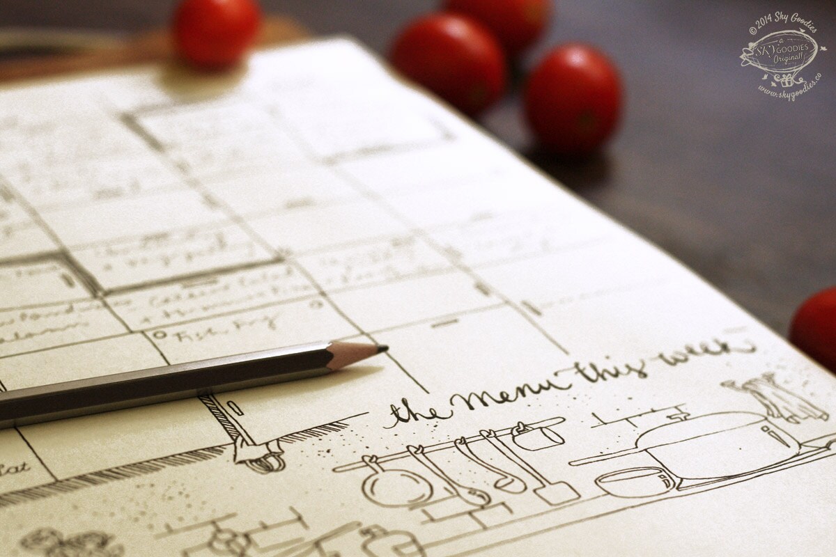 DOODLE Weekly Menu Planner / Kitchen Organizer Printable - Etsy
