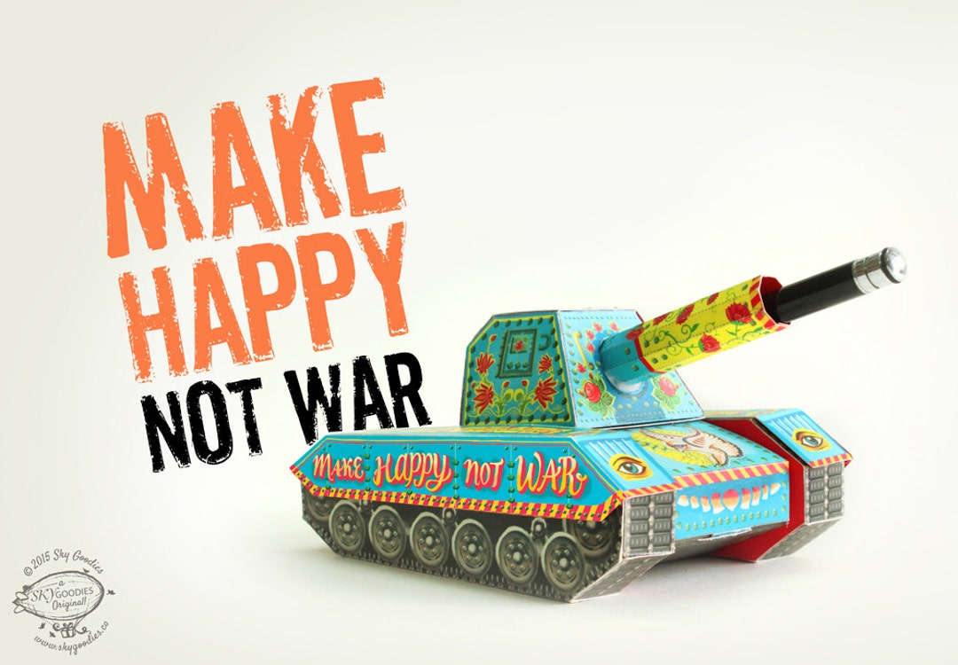 DIY Peace Tank Colorful Paper Army Tank Papercraft 3 Boxes - Etsy Australia