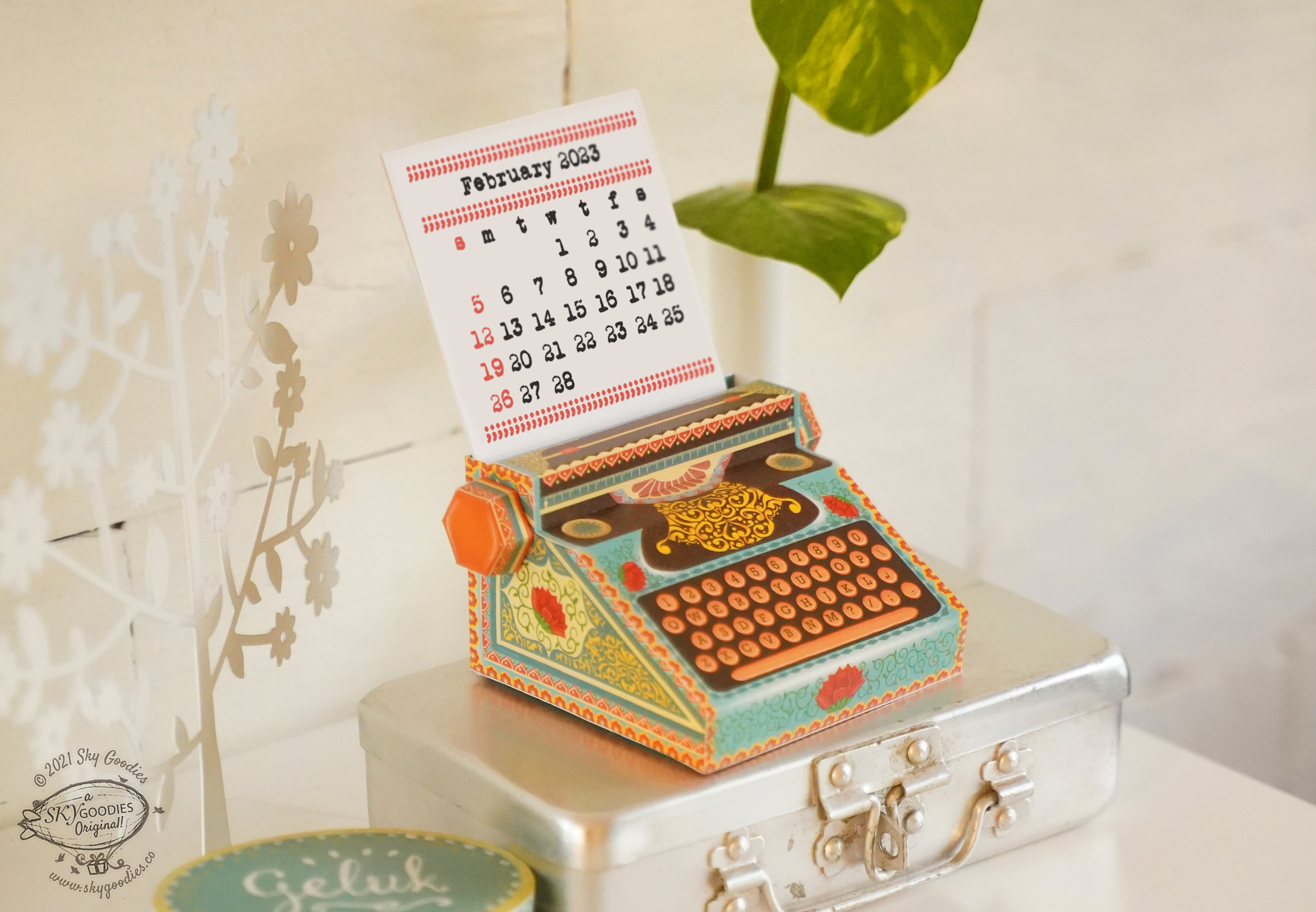 Printed Papercraft 2023 & 2024 DIY Paper Desk Calendar - Etsy Australia