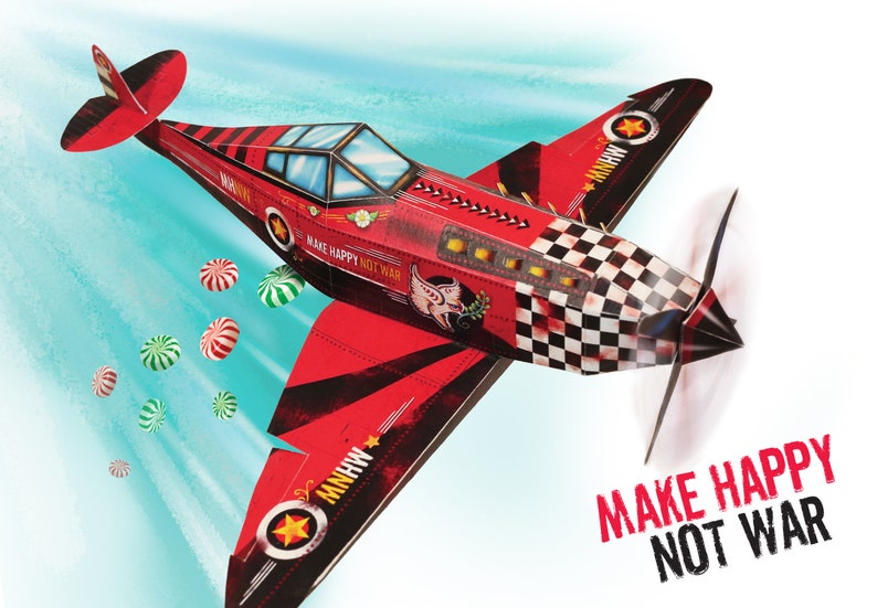 Printable Papercraft DIY Airplane Colorful Candy Bomber - Etsy