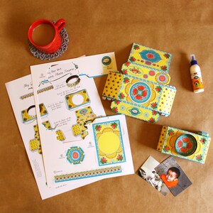 Printed Papercraft DIY Paper Camera Photo Frame Colorful - Etsy UK