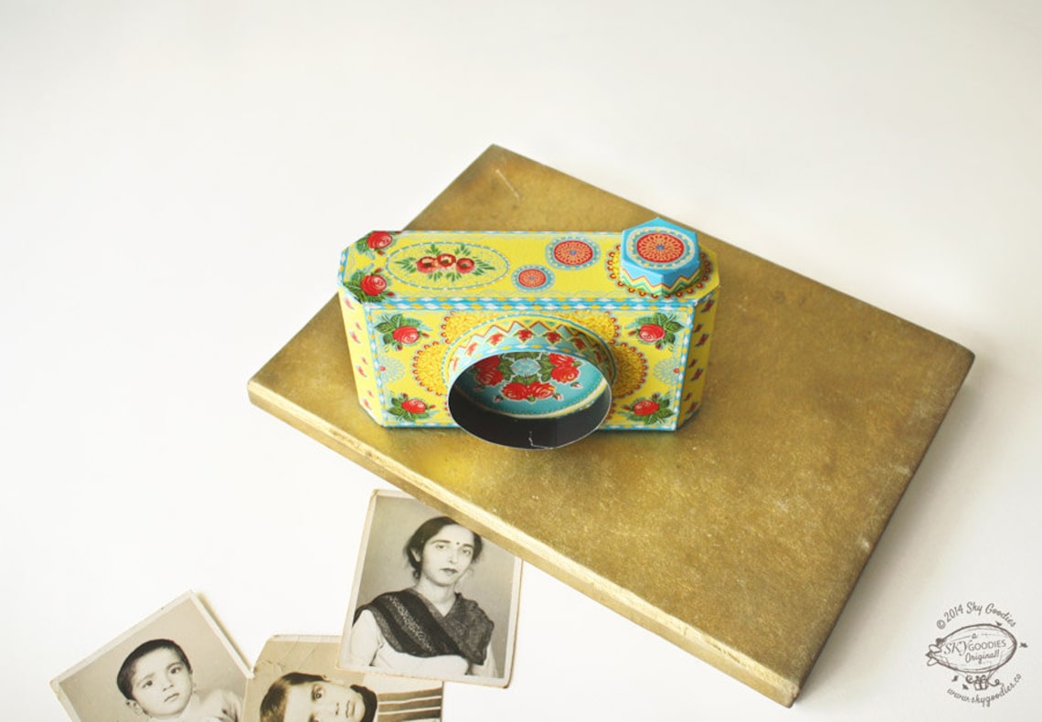 Printed Papercraft DIY Paper Camera Photo Frame Colorful - Etsy UK
