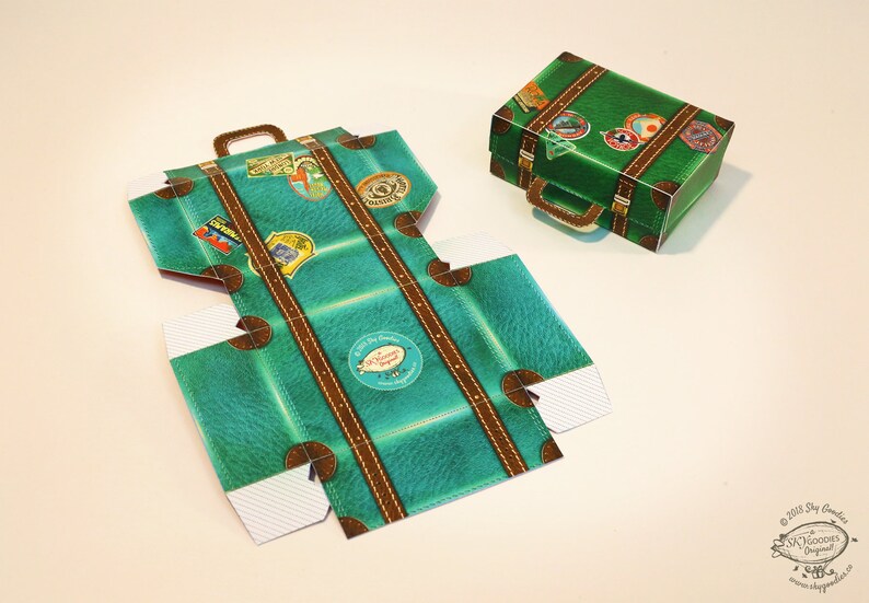 Set of 2 Miniature Printable DIY Travel Suitcase Paper Gift | Etsy