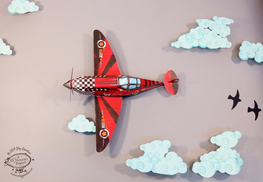 Printable Papercraft DIY Airplane Colorful Candy Bomber Aeroplane Model ...