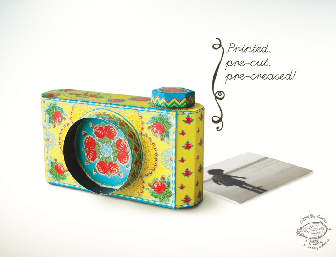 Printed Papercraft DIY Paper Camera Photo Frame Colorful - Etsy UK