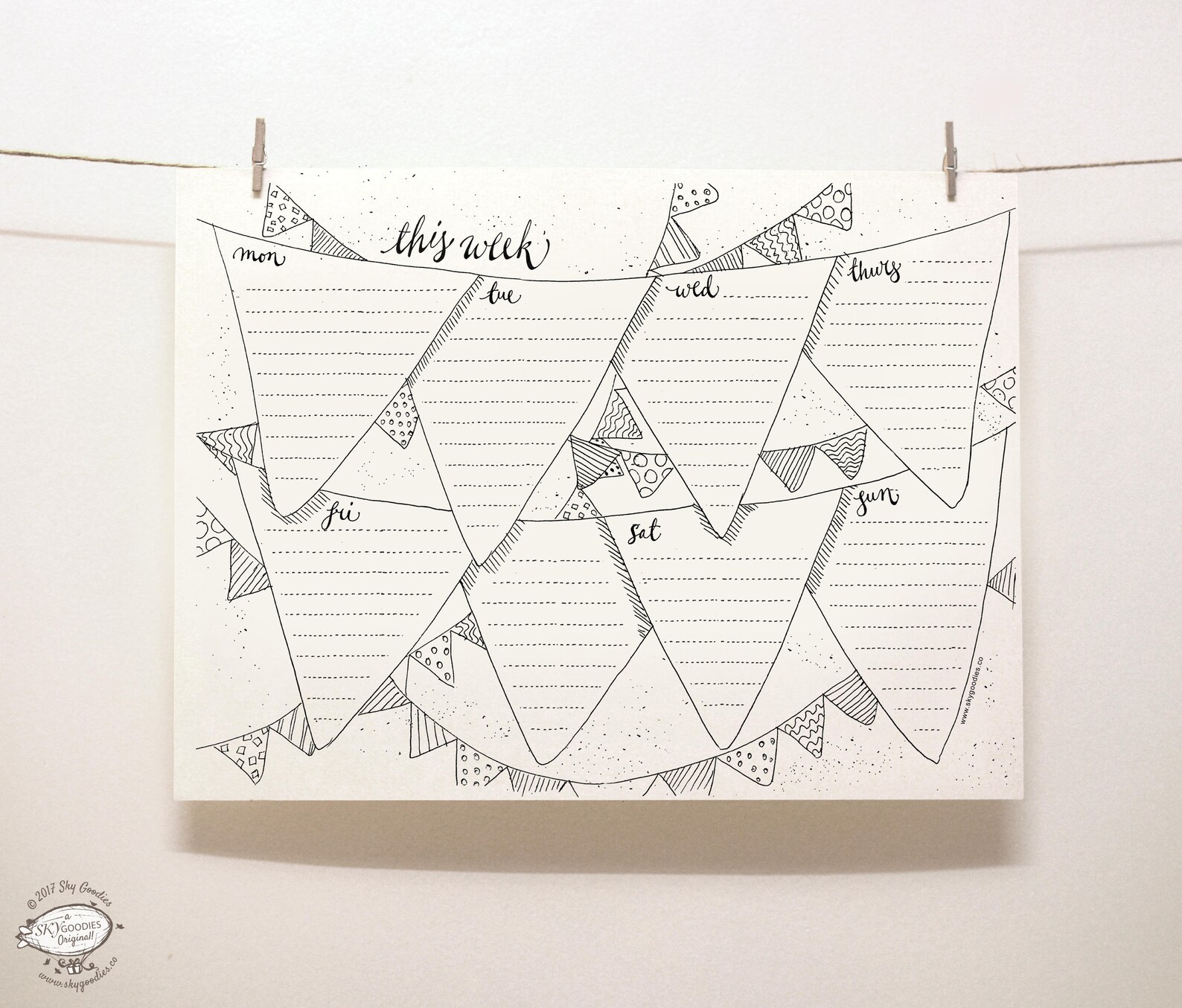 DOODLE Perpetual Weekly Planner: Party Theme / Organizer - Etsy