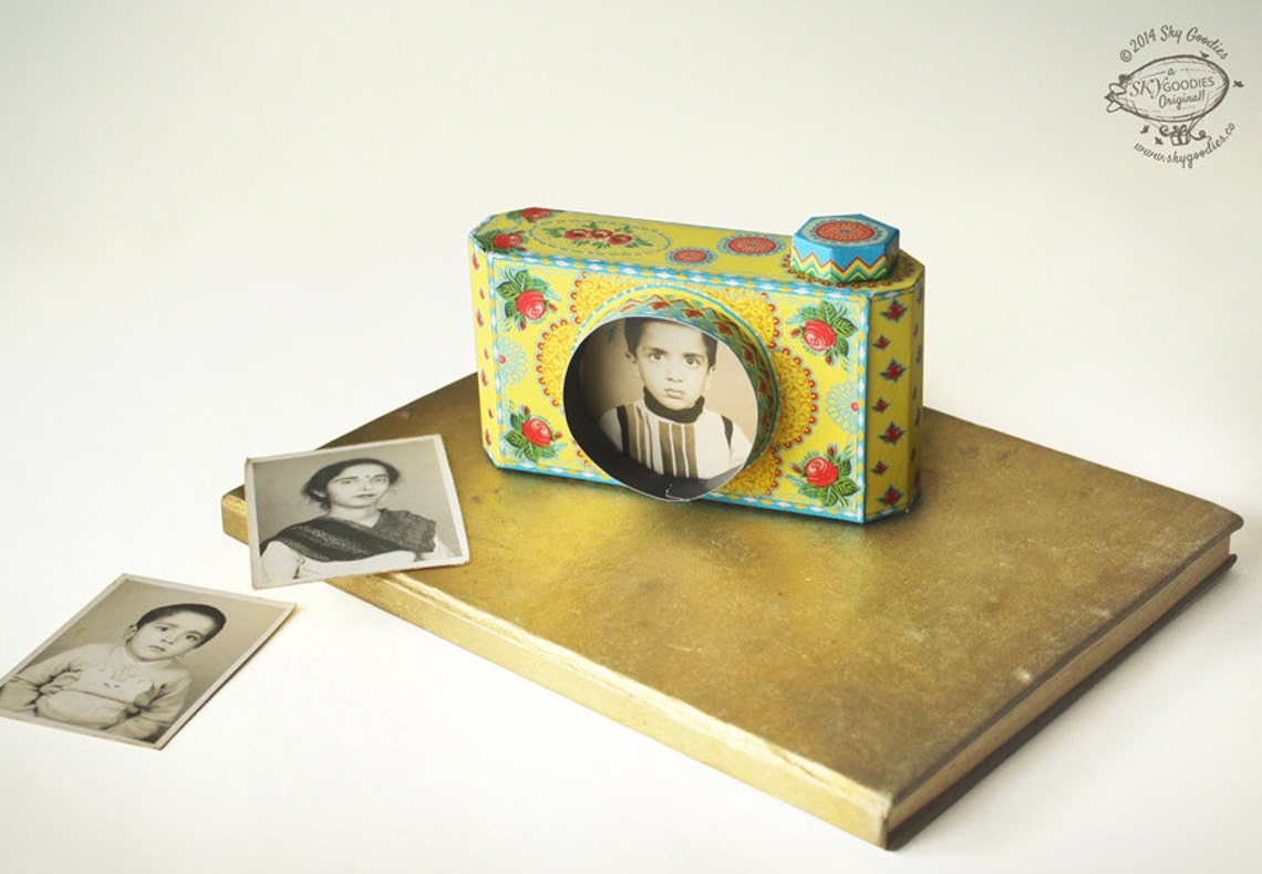 Printed Papercraft DIY Paper Camera Photo Frame Colorful - Etsy UK