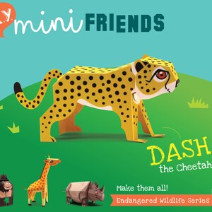 Printable DIY Mini Cheetah Paper Toy Educational Collectible Papercraft ...
