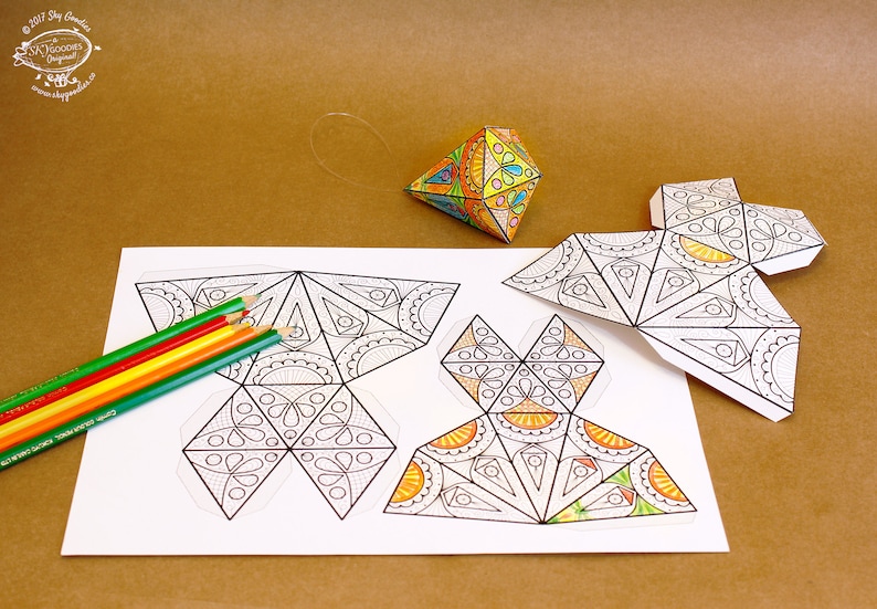 COLOR-ME Paper Ornament DIY Printable Papercraft / Activity - Etsy ...