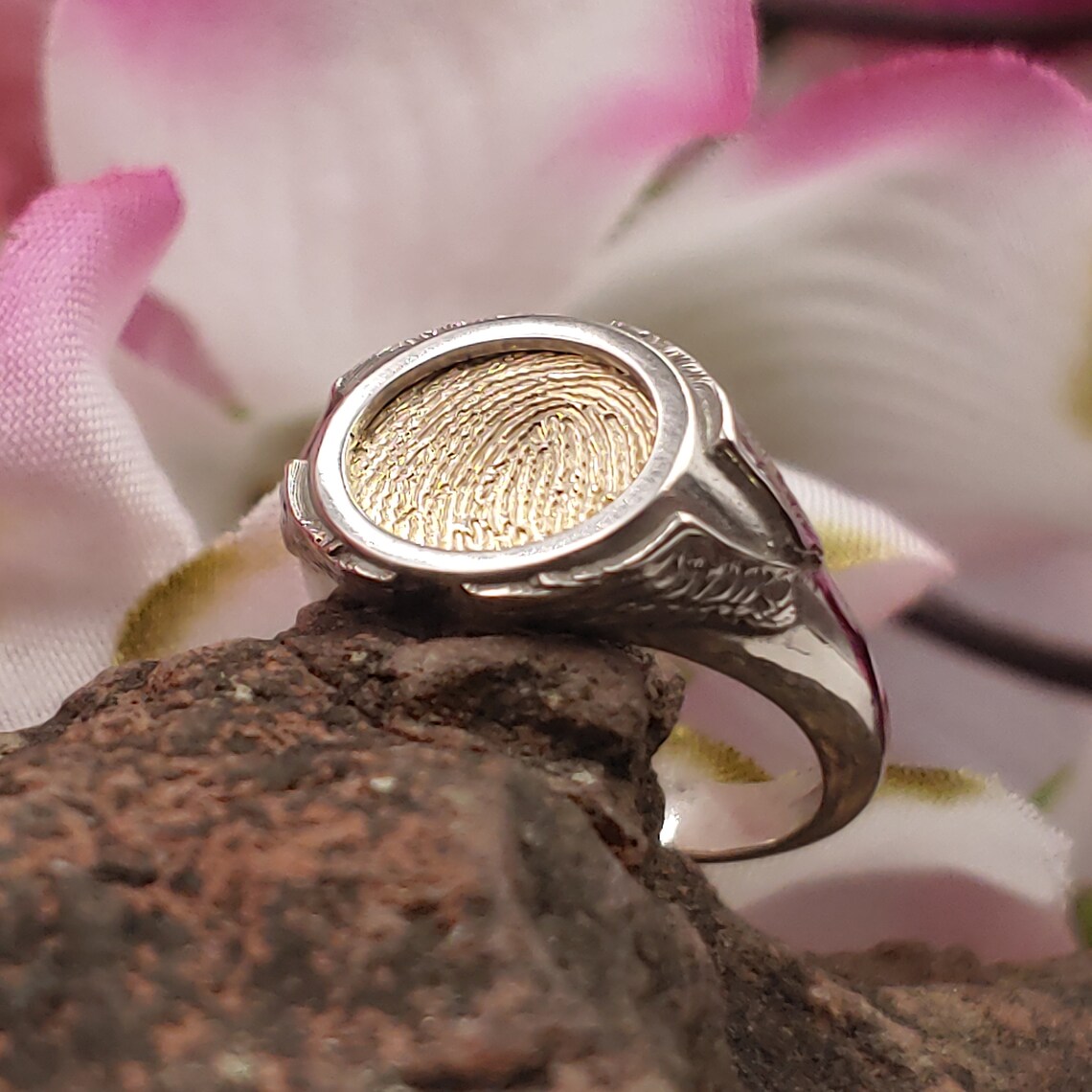 Actual Fingerprint Memorial Ring Fingerprint Ring Memorial - Etsy