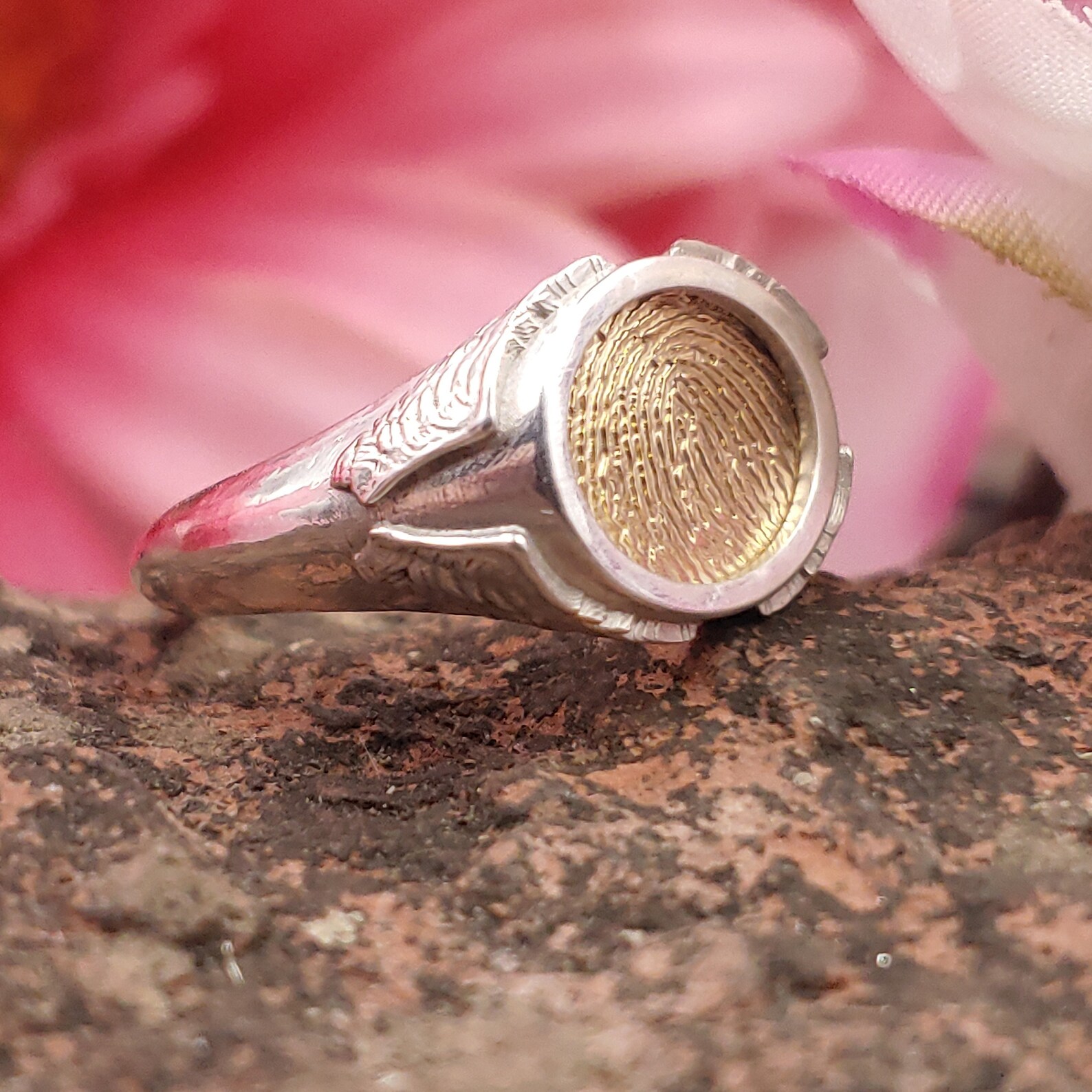 Actual Fingerprint Memorial Ring Fingerprint Ring Memorial - Etsy