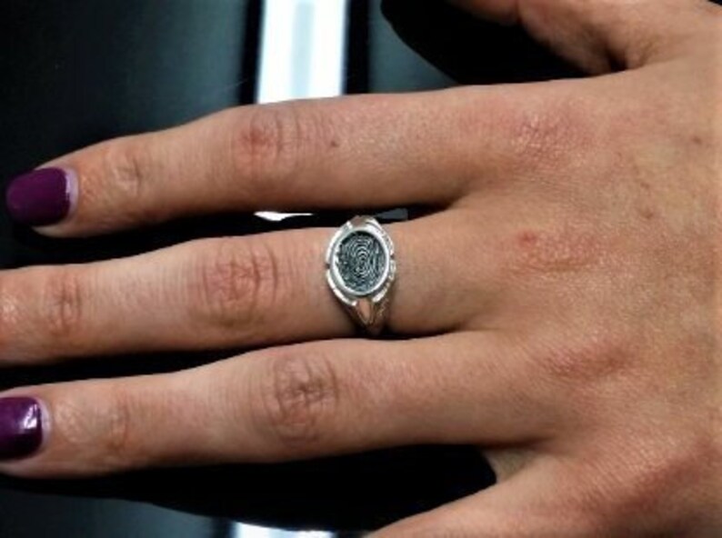 Actual Fingerprint Memorial Ring Fingerprint Ring Memorial - Etsy Norway